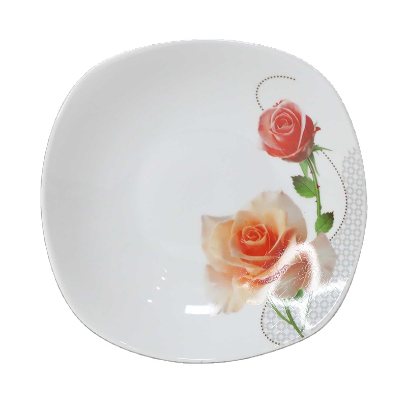 9 inch ceramic porcelain square soup plates