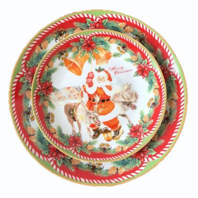 Christmas santa dinnerware set ceramic plates